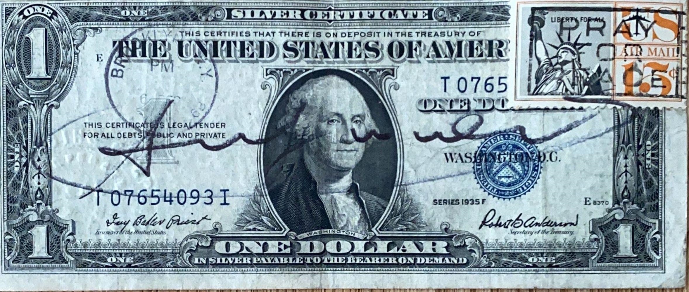 One Dollar Bill Black And White