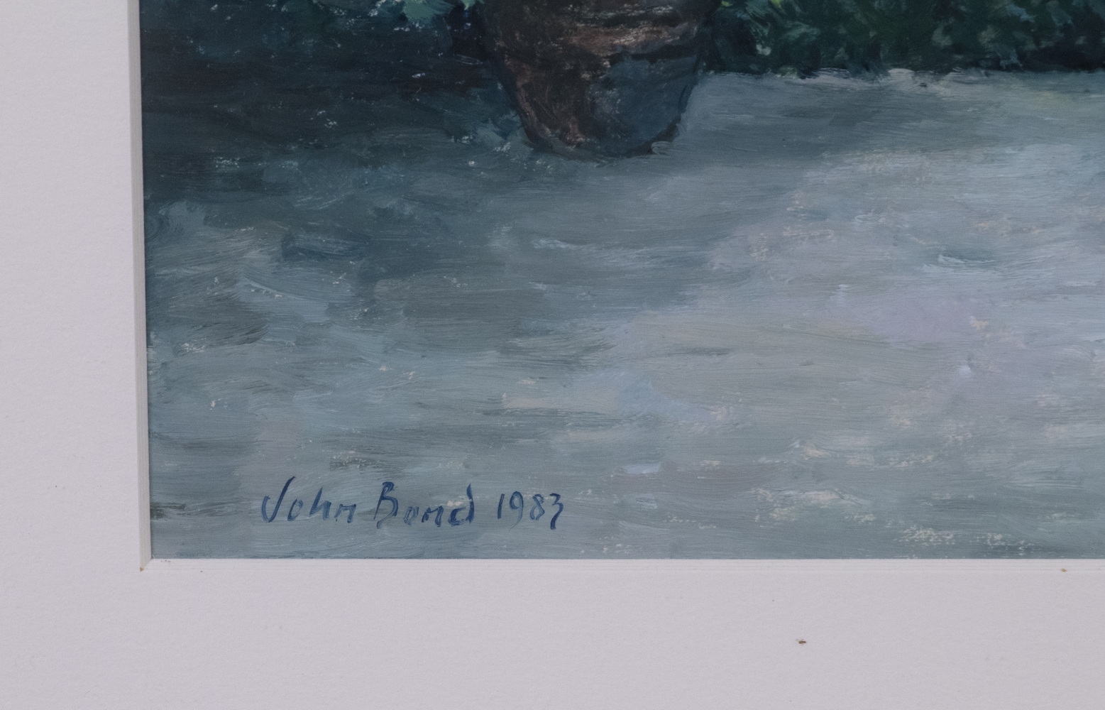 John Bond | Woman on Park Bench Under Roses (1983) | MutualArt