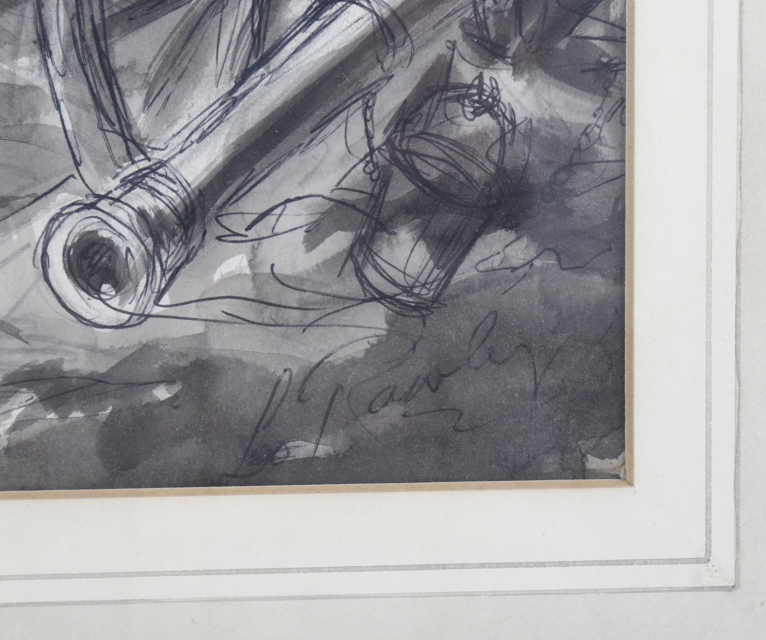 Leo Rawlings | monochrome watercolour/ink sketch on paper | MutualArt