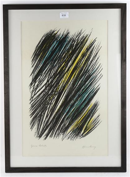 Hans Hartung | 1957 iconic award winning original lithograph (1957 ...