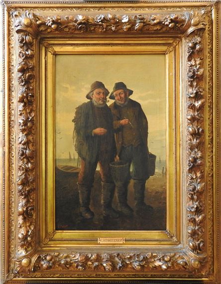 Konstantin Stoitzner | two fisherman on the shore line | MutualArt