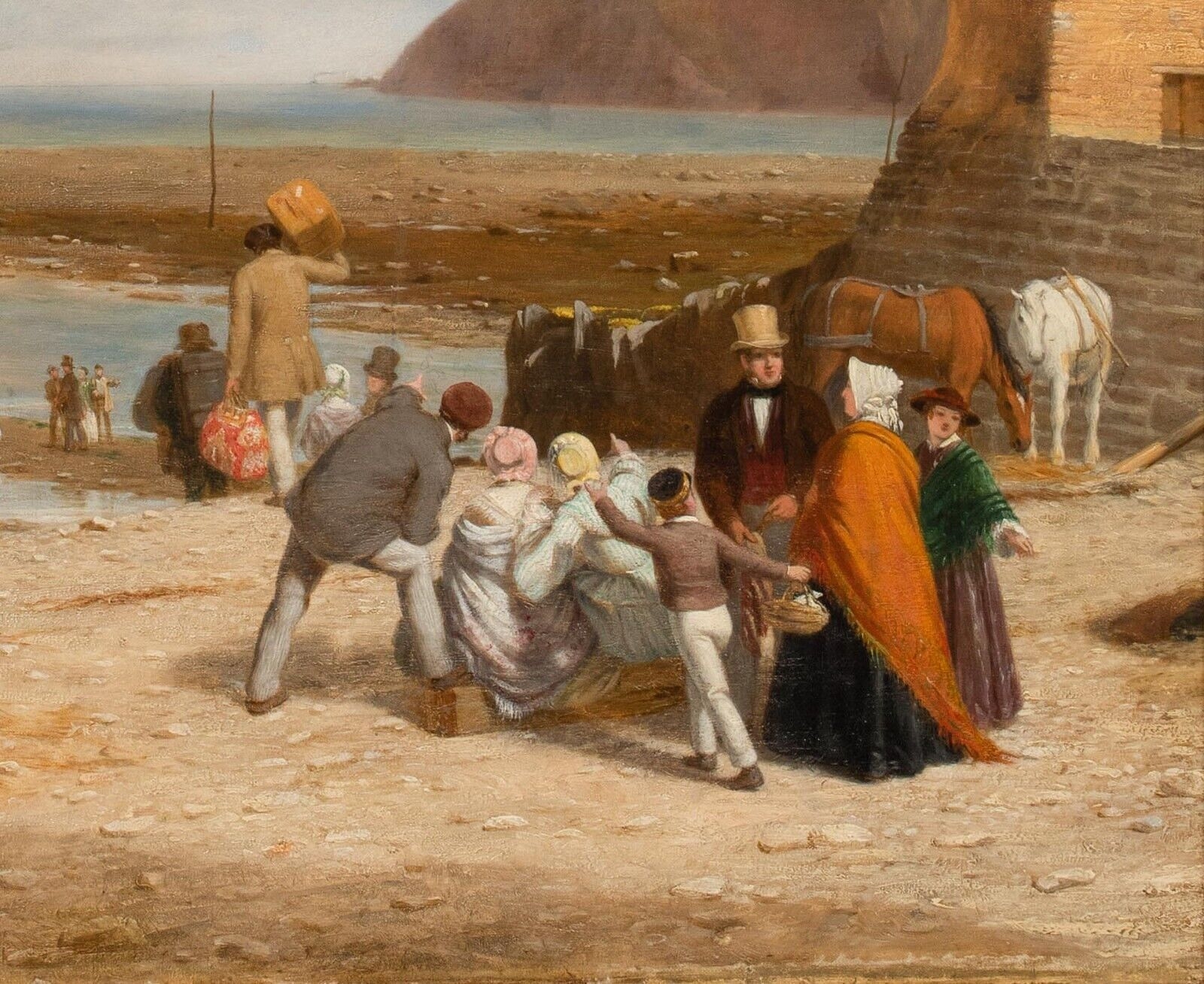 William Powell Frith | AWAITING THE LYNMOUTH FERRY OIL PAINTING | MutualArt