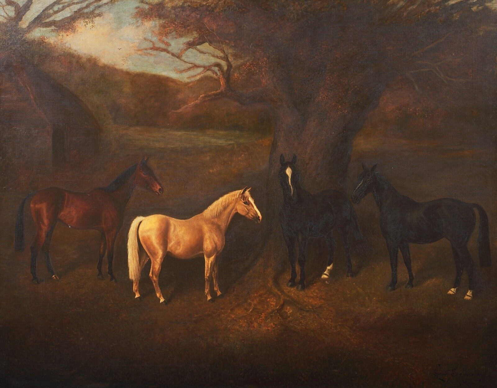 Herbert H. St. John Jones | PORTRAIT OF 4 CHESHIRE PONIES OIL PAINTING ...