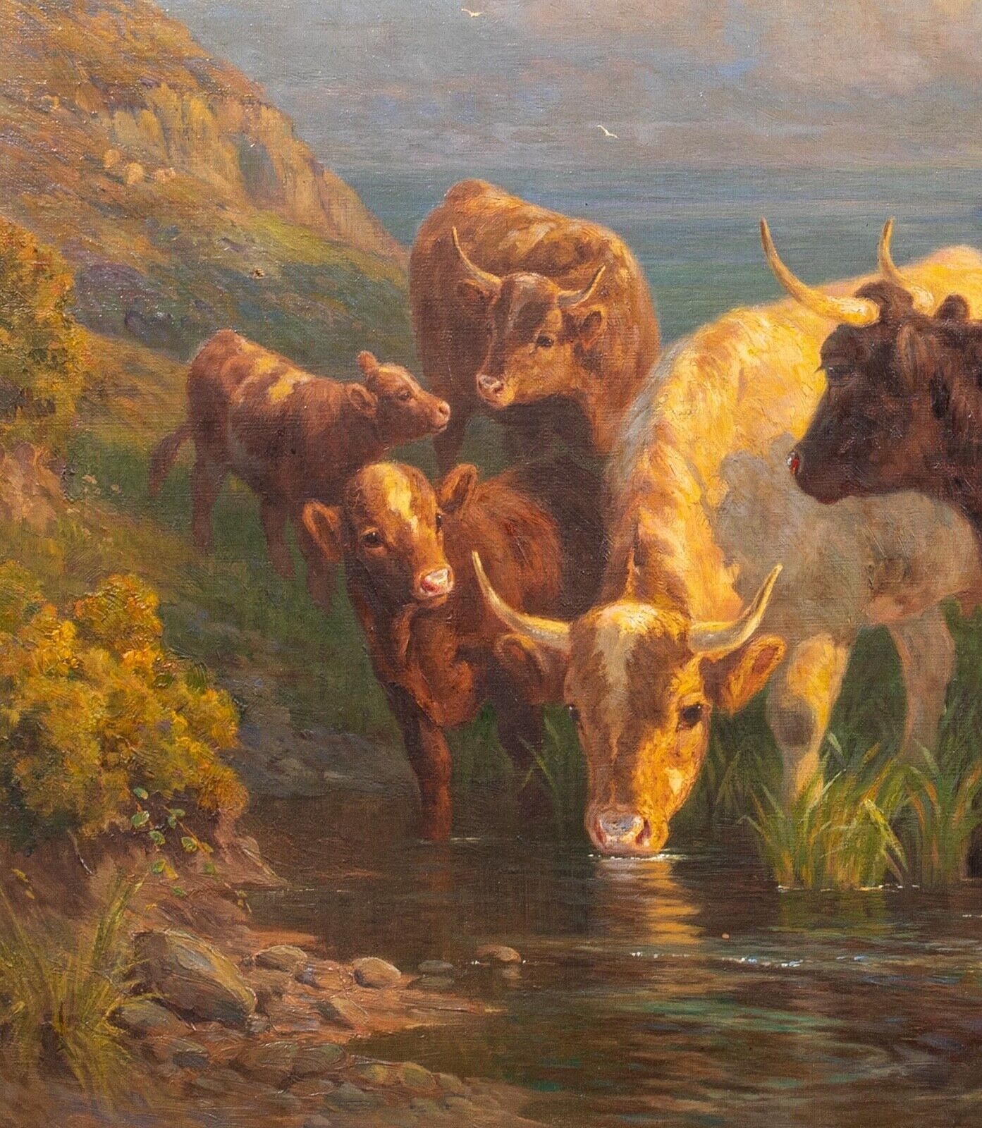 William Watson | SCENE OF CATTLE ON THE CLIFFS | MutualArt