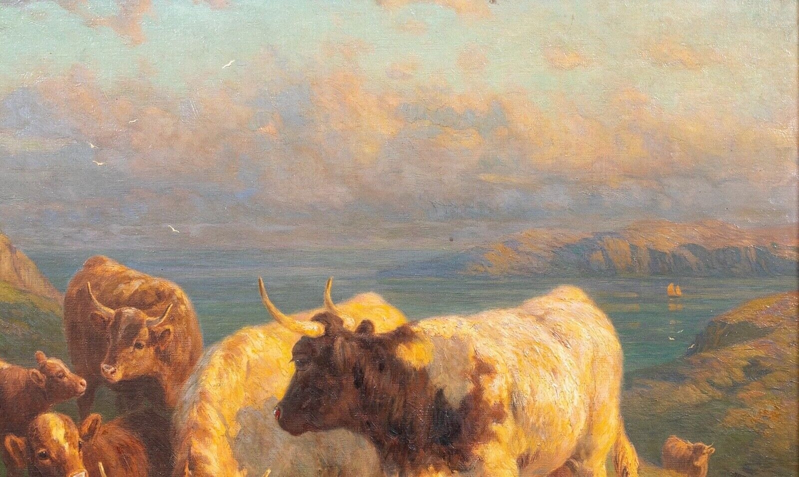William Watson | SCENE OF CATTLE ON THE CLIFFS | MutualArt