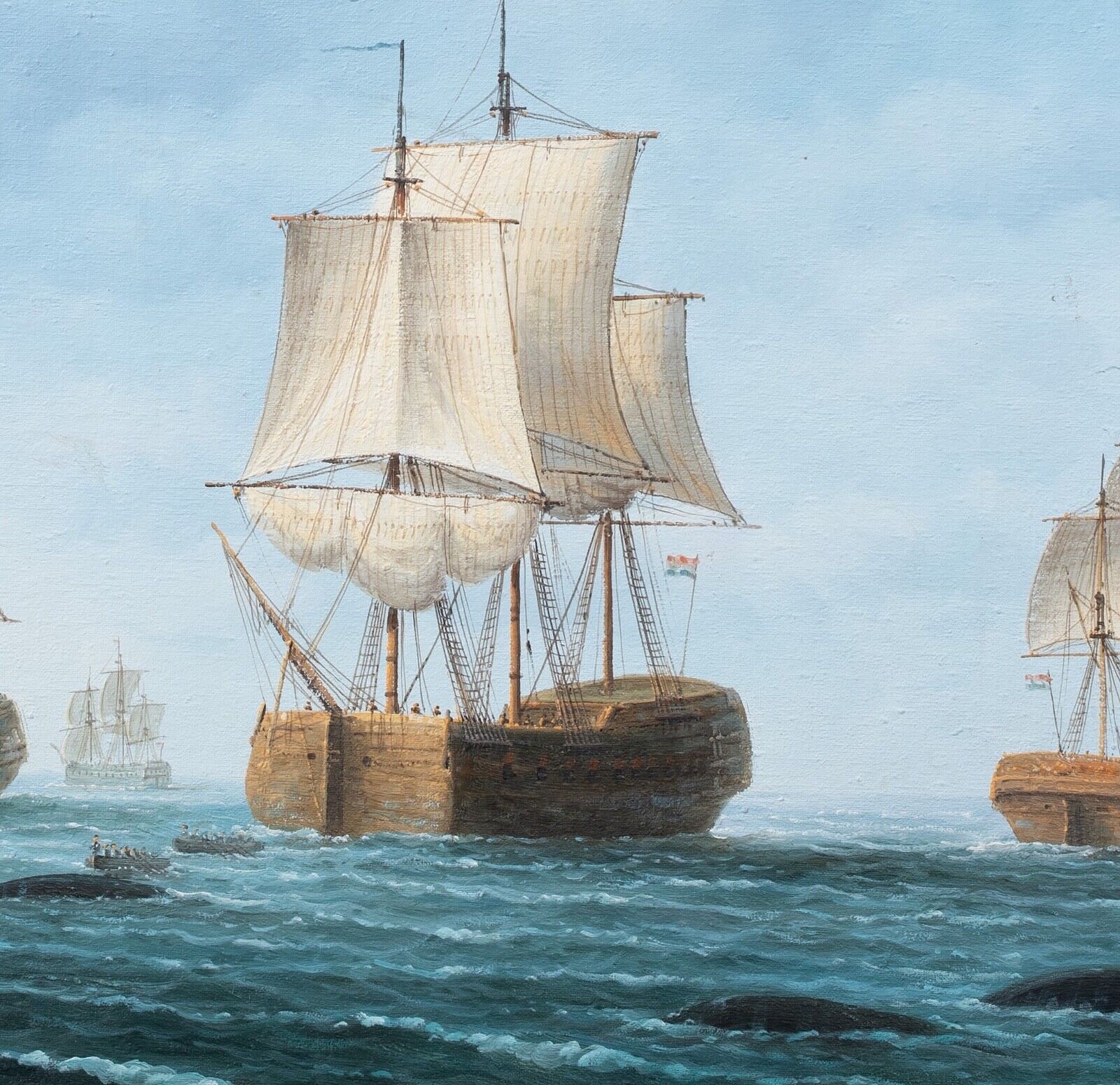 Dutch School, 19th Century | DUTCH SHIPS WHALING OFF THE COAST OIL ...