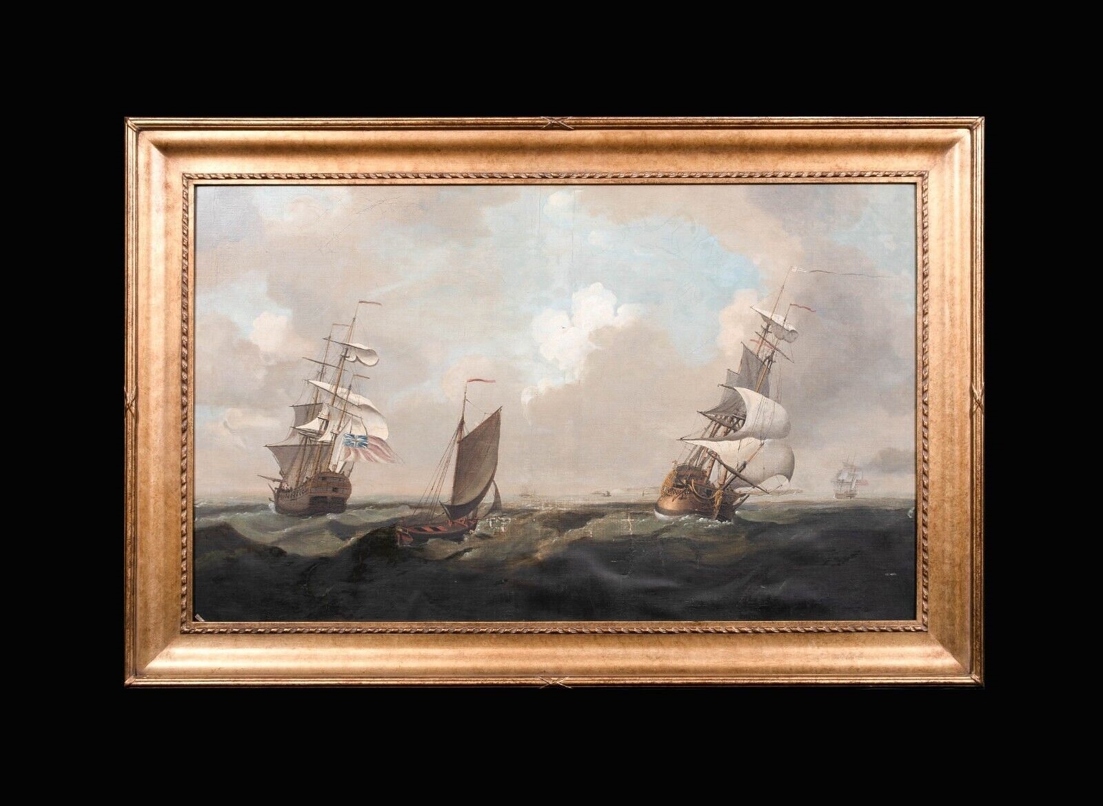 Charles Brooking | ROYAL NAVY SQUADRON OFF DOVER COAST OIL PAINTING ...