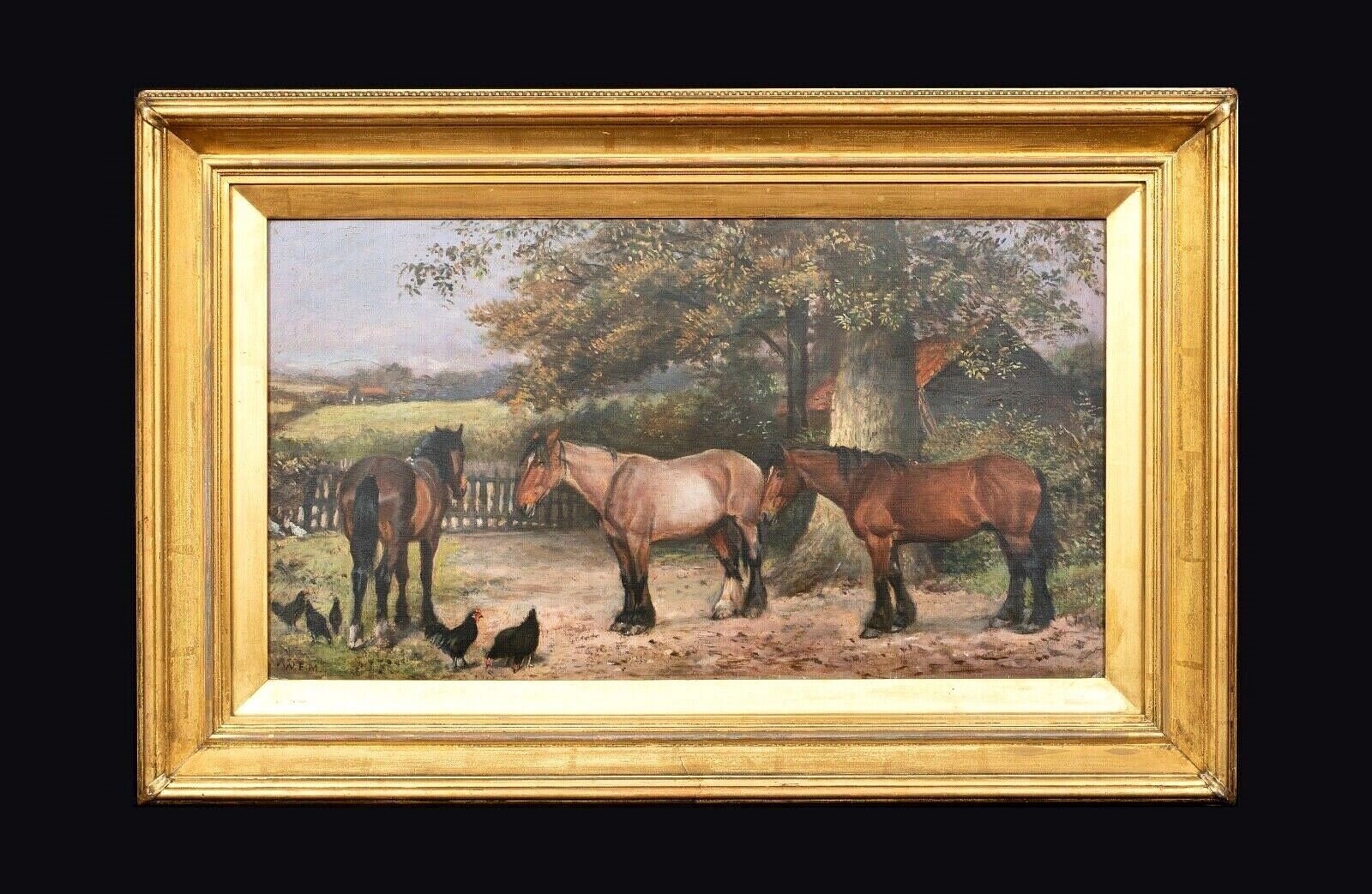 William Edward Millner | SCENE OF DRAUGHT HORSES RESTING | MutualArt