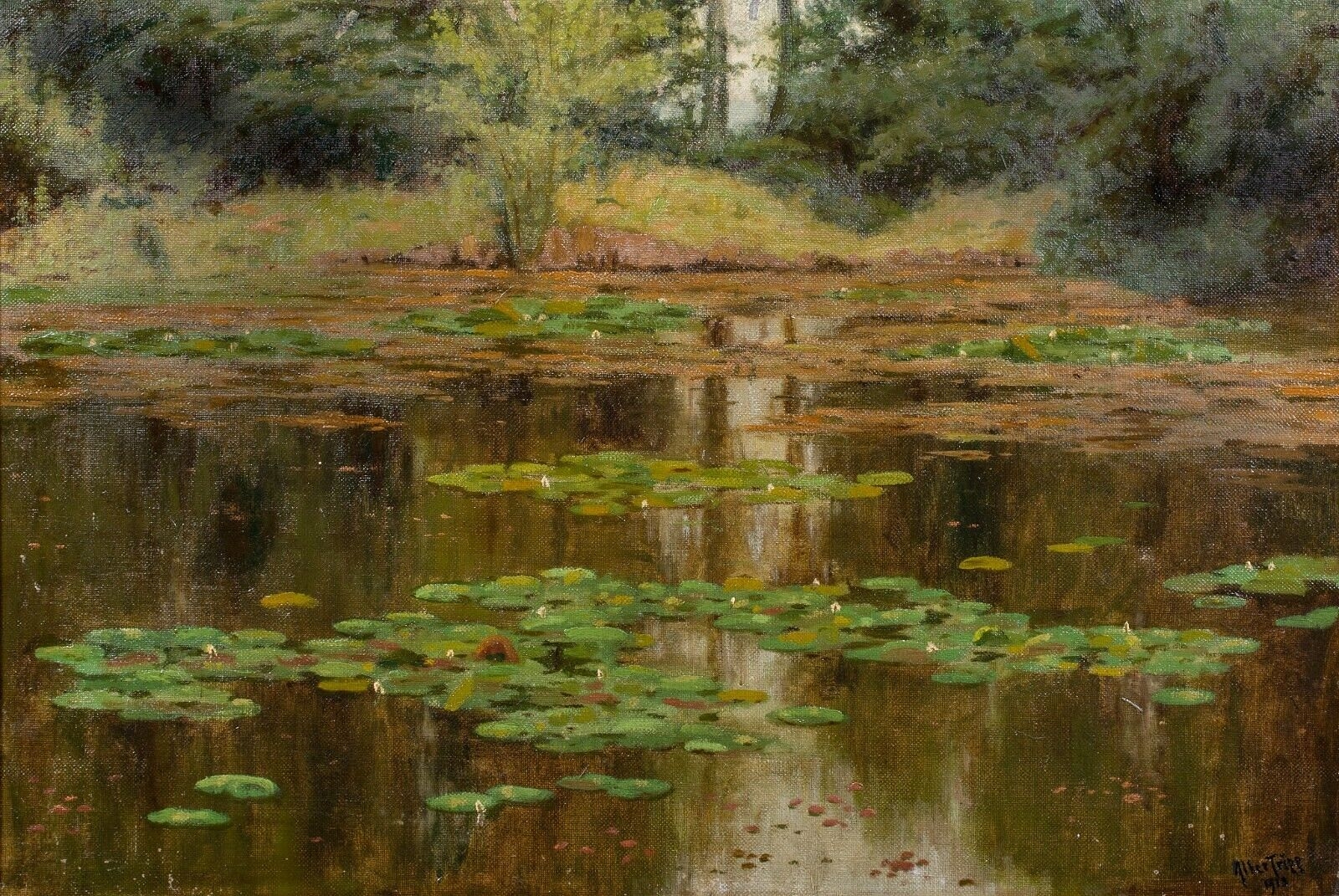 Herbert Alker Tripp | THE LILY POND OIL PAINTING (20th Century) | MutualArt