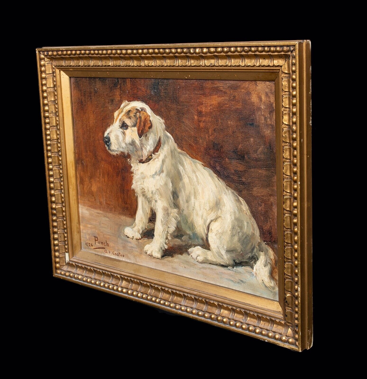 Agnes Hilda Coates | DOG PORTRAIT CALLED PUNCH OIL PAINTING (20th ...