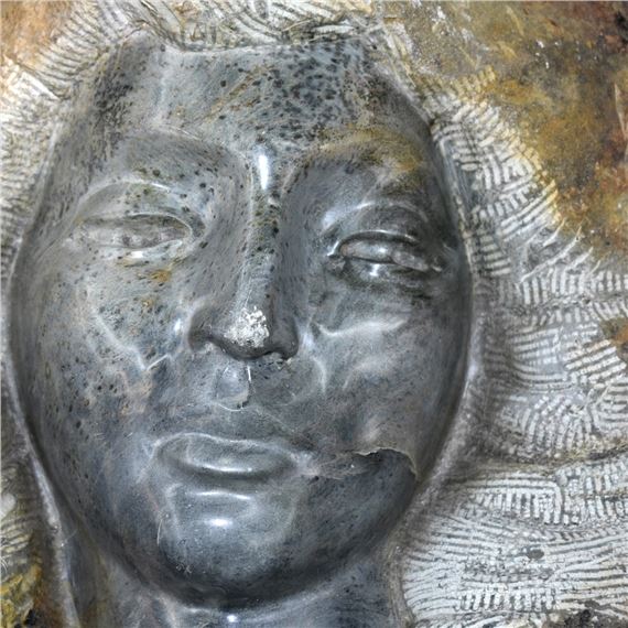 Michael Barkin | Large Carved Alabaster Figural Sculpture of the Visage ...