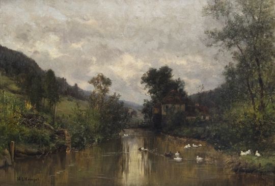 Hermann Carl Hempel | Hempel, Herman Carl: Am Bach (1848) | MutualArt