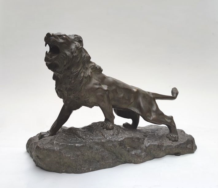 French School, 20th Century | Lion standing and roaring | MutualArt