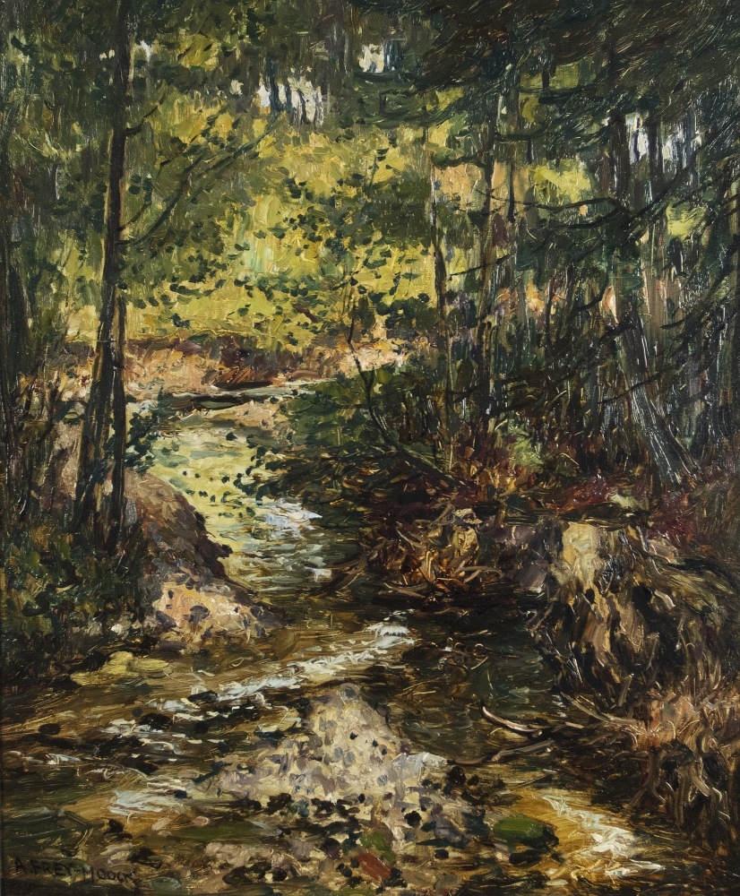 Adolf Frey-Moock | Frey-Moock, Adolf: Bachlauf im Wald (1881) | MutualArt