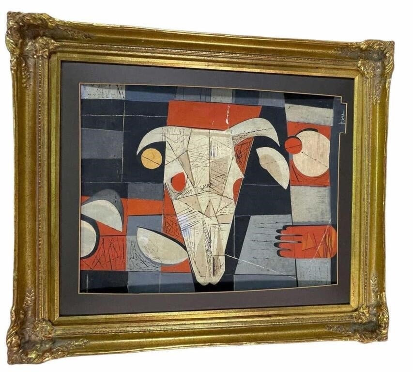 Robert Helmer | ROBERT HELMER STILL LIFE WITH COW SKULL ACRYLIC ON ...