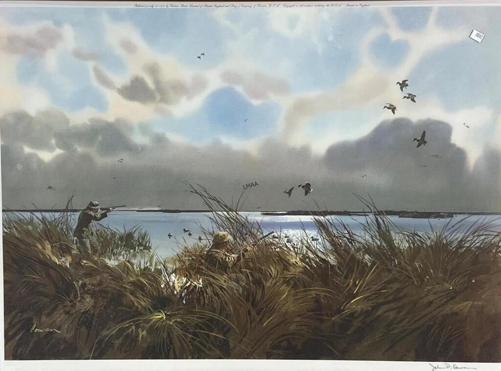 John Cowan | SIGNED JOHN COWAN BIRD HUNTING PRINT Height: 31 in. by ...
