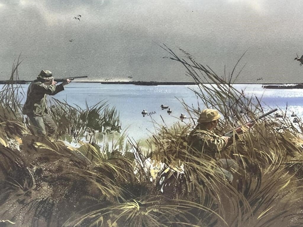 John Cowan | SIGNED JOHN COWAN BIRD HUNTING PRINT Height: 31 in. by ...