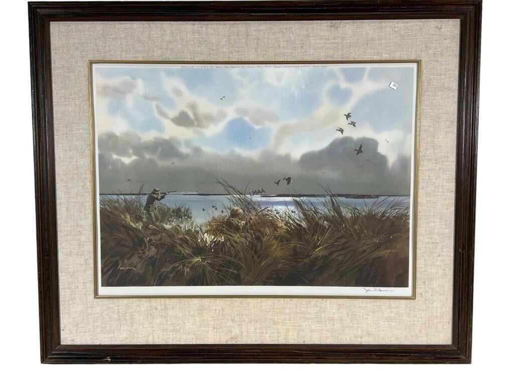 John Cowan | SIGNED JOHN COWAN BIRD HUNTING PRINT Height: 31 in. by ...