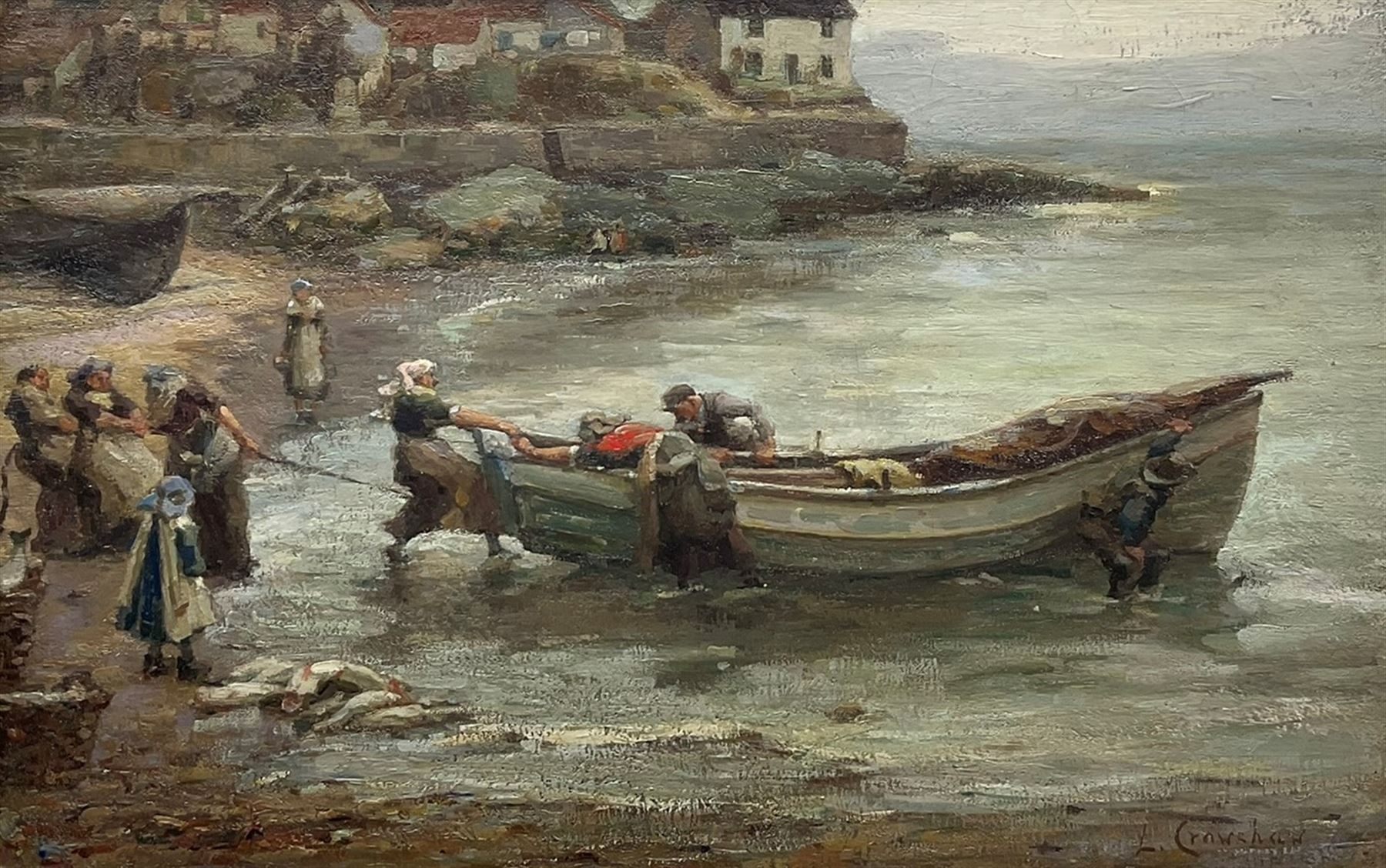 Lionel Townsend Crawshaw | Pulling up the Cobles Runswick Yorkshire ...