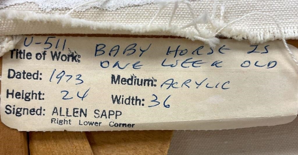 Allen Sapp | Baby Horse is One Week Old (1973) | MutualArt