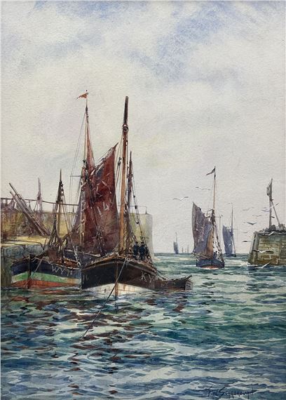 Frederick William Scarborough | Whitby and Kirkcaldy boats in Harbour ...