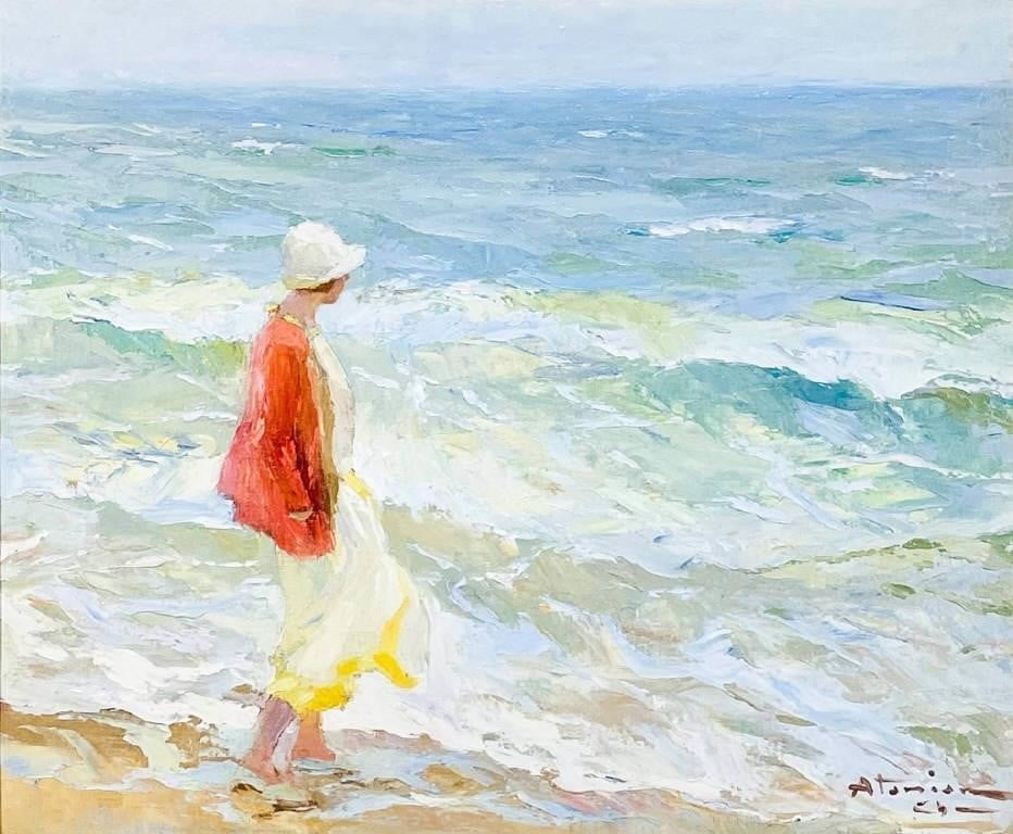 Charles Atamian | Untitled (Girl Along a Beach) | MutualArt