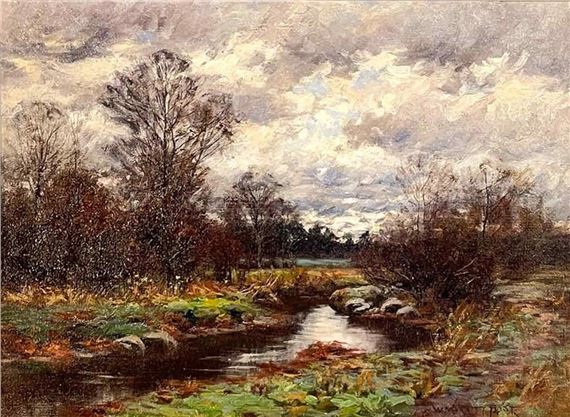 William Merritt Post | Untitled (Landscape with Stream) | MutualArt