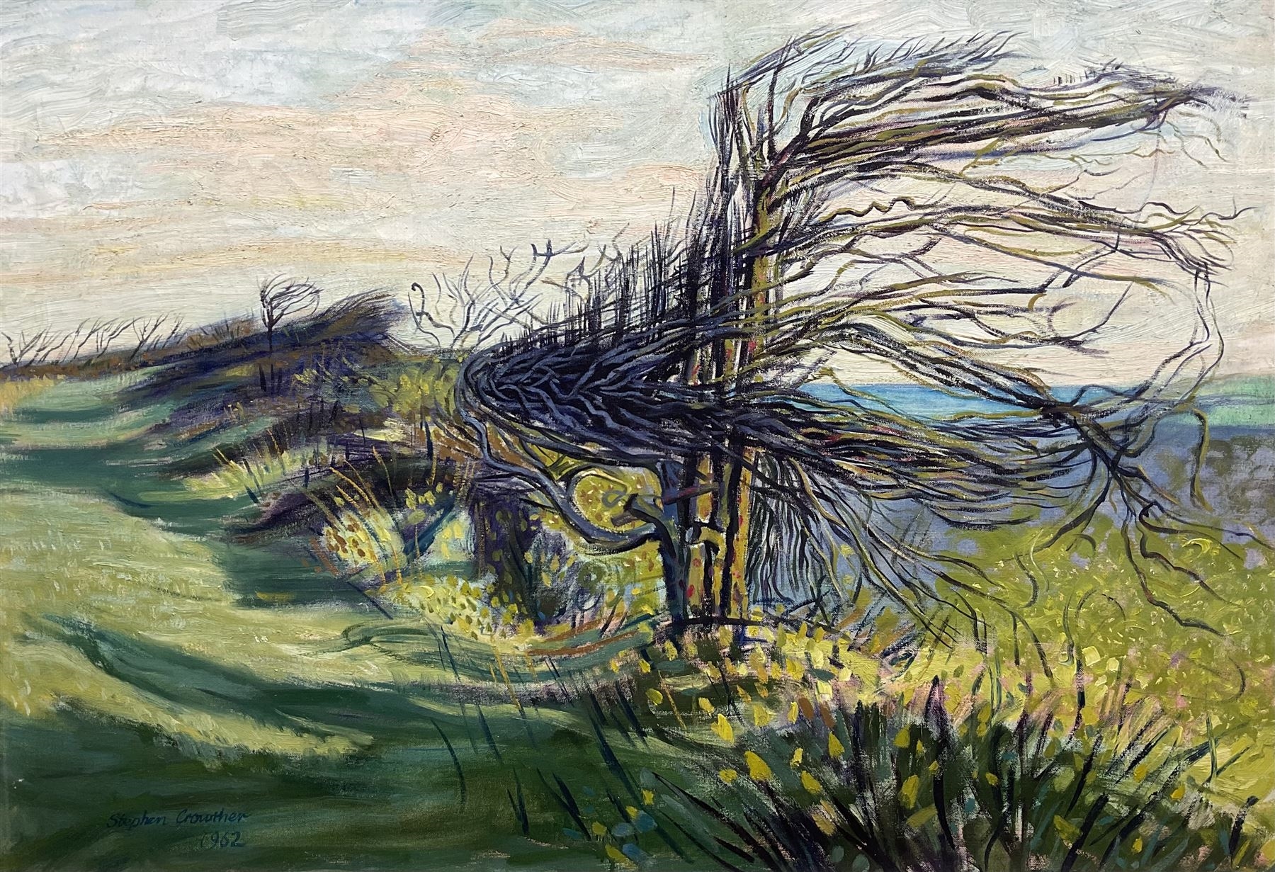 Deryck Stephen Crowther | Windswept Trees (1962) | MutualArt