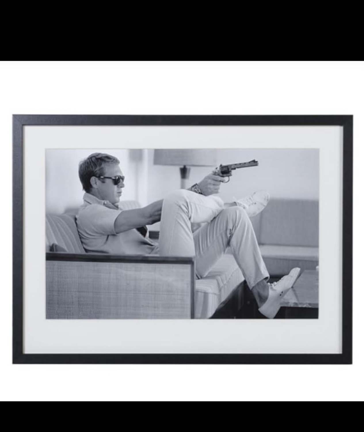 John Downing | Steve McQueen with a gun | MutualArt