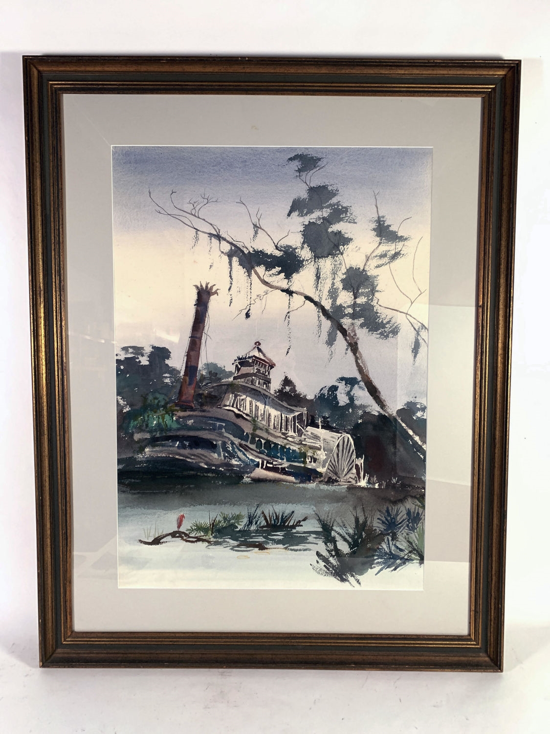 Charles S. Graham | LARGE WATERCOLOR PAINTING OF STEAMBOAT MISSISSIPPI ...
