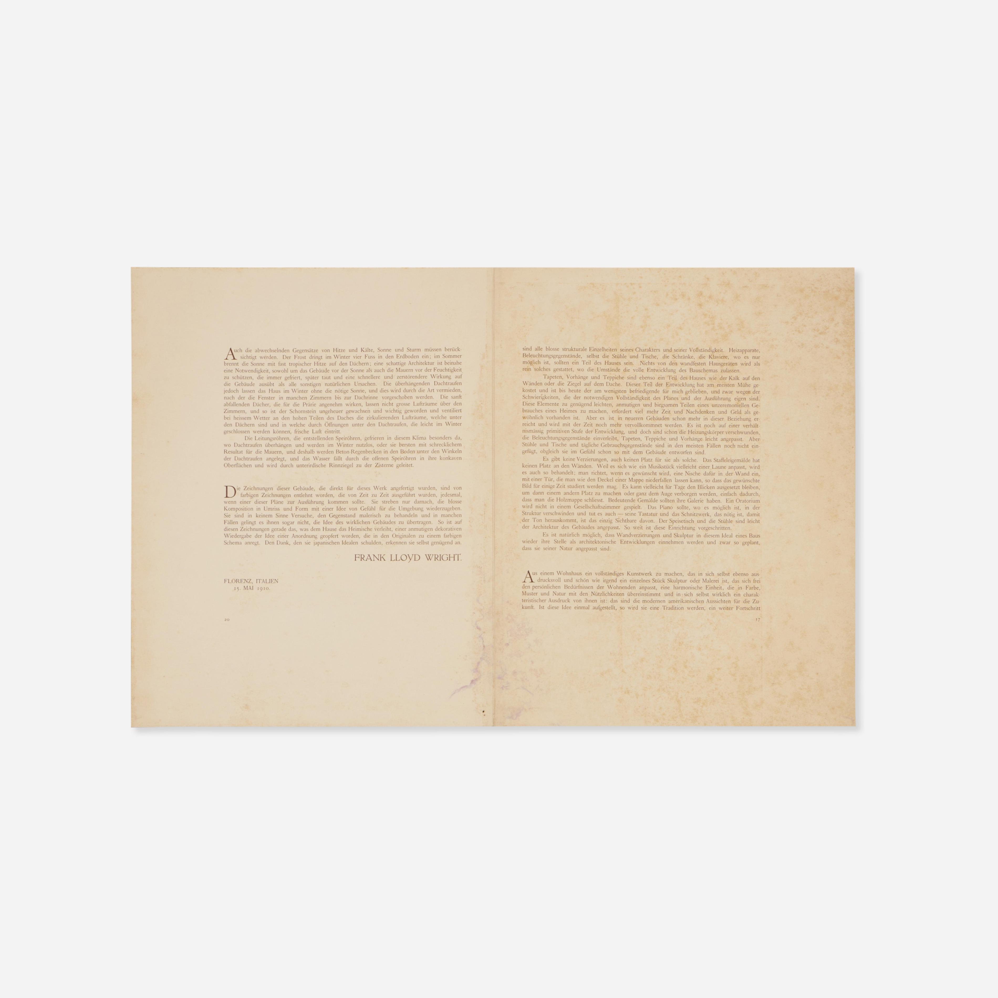 Frank Lloyd Wright | Plates from the Wasmuth Portfolio (1911) | MutualArt