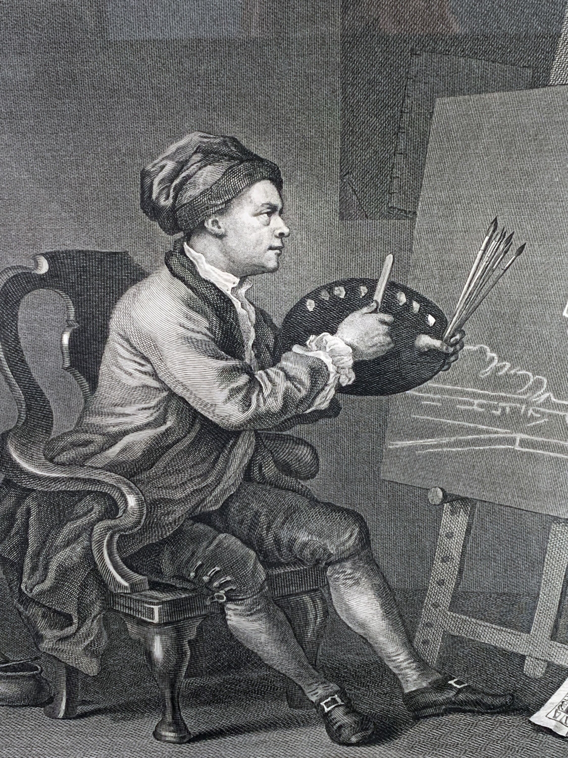 William Hogarth | WILLIAM HOGARTH ENGRAVING PORTRAIT OF HOGARTH WITH ...