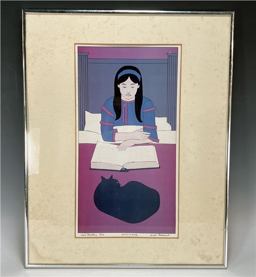 Will Barnet | WILL BARNET PRINT CHILD READING - RED (2011) | MutualArt