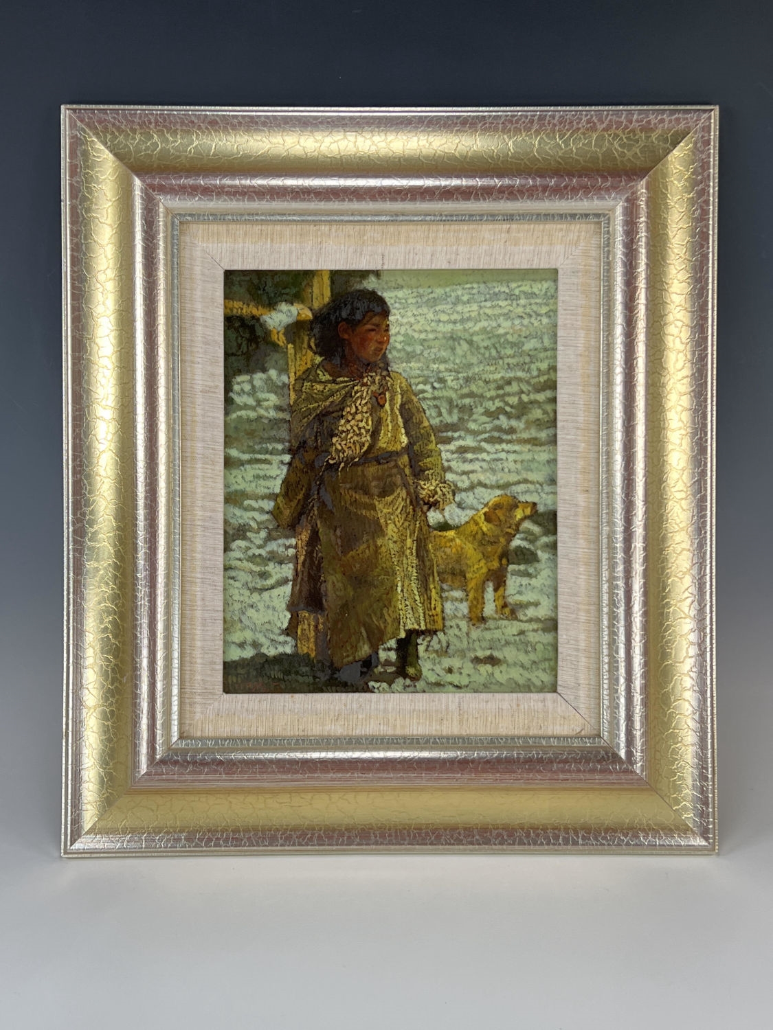 Zheng Zhiyue | ZHIYUE ZHENG PAINTING OF INUIT ESKIMO WITH DOG | MutualArt