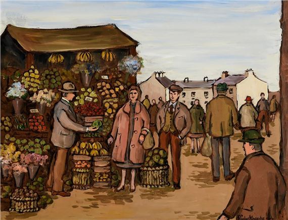 Gladys MacCabe | Green Grocer's Stall, Market Day | MutualArt