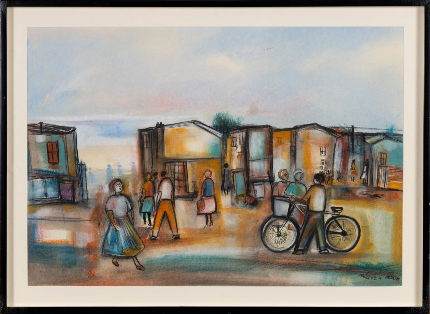 Godfrey Ndaba | informal settlement street scene | MutualArt