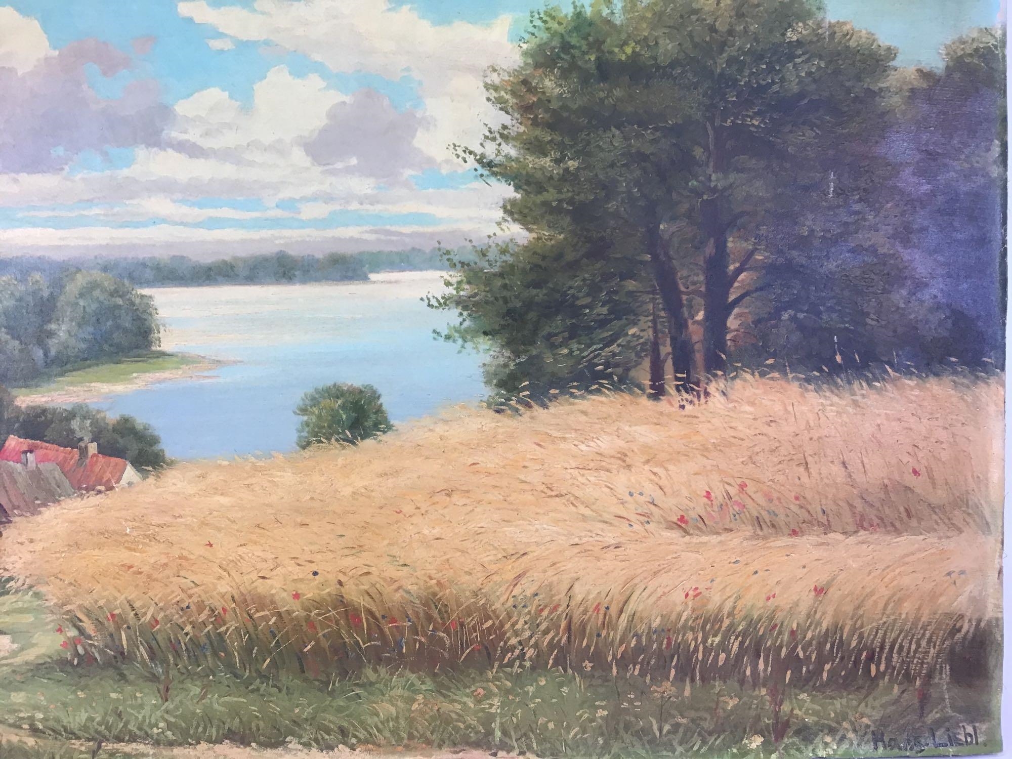 Hans N. Liebl | Pastural landscape overlooking a small village near the ...