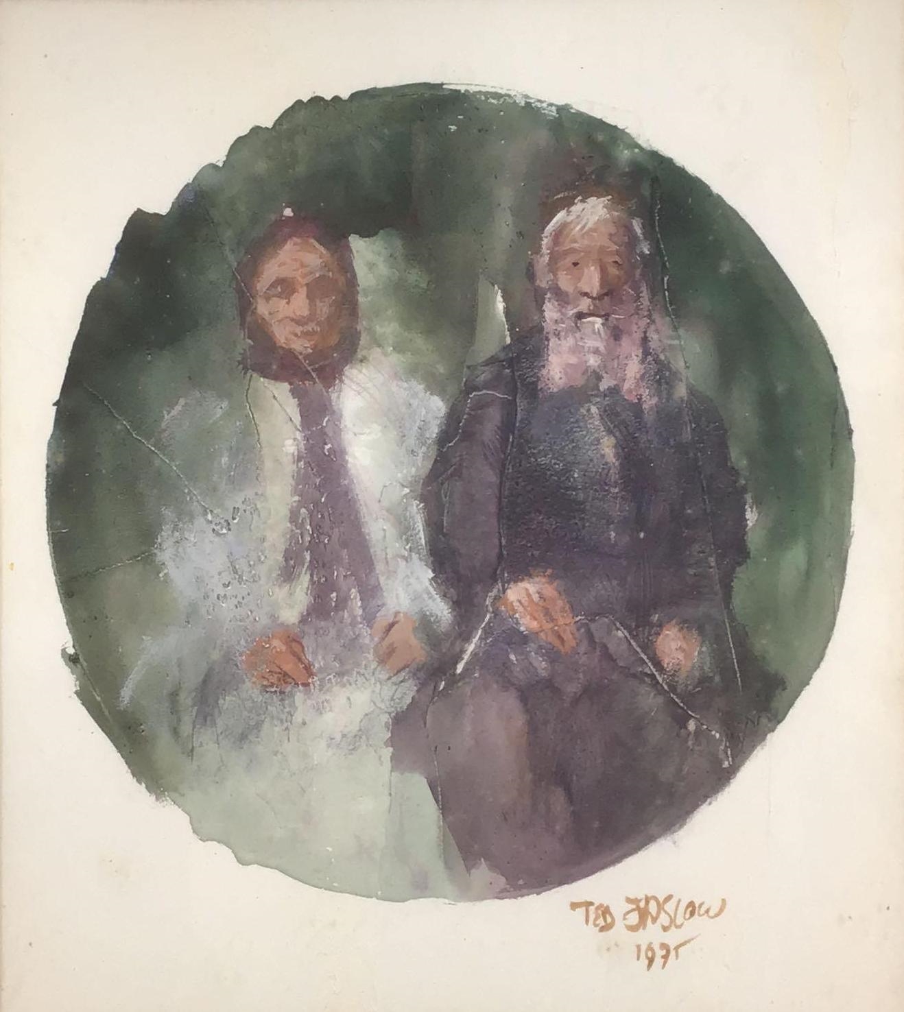 Ted Jaslow | Portrait of seated man and woman (1974) | MutualArt