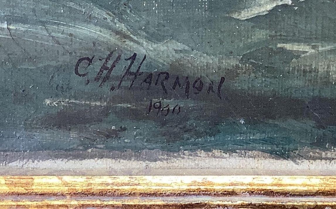 Charles Harmon | Coastal landscape with rocky shoreline and turbulent ...