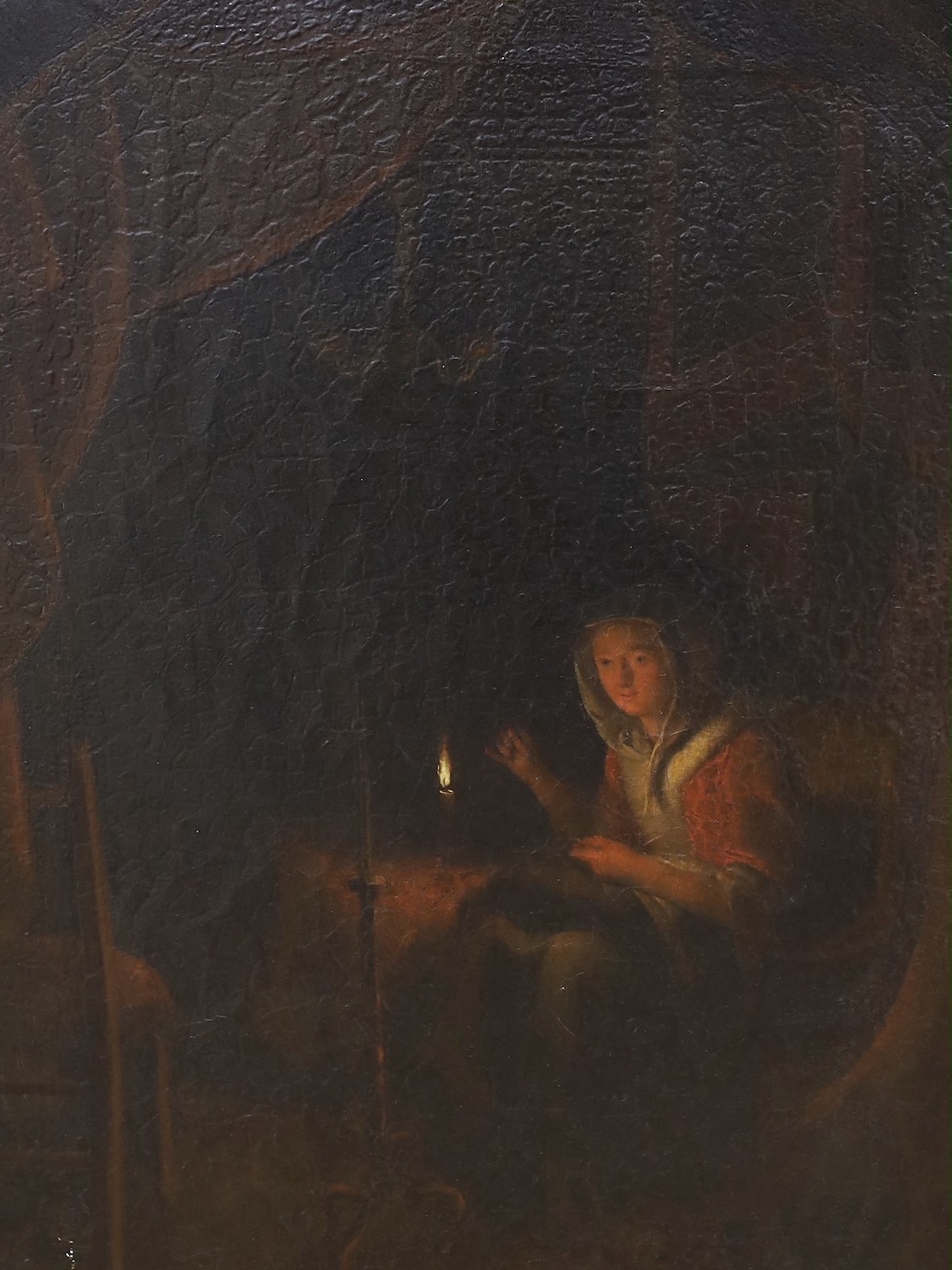 Godfried Schalcken | Figure working beside candlelight | MutualArt
