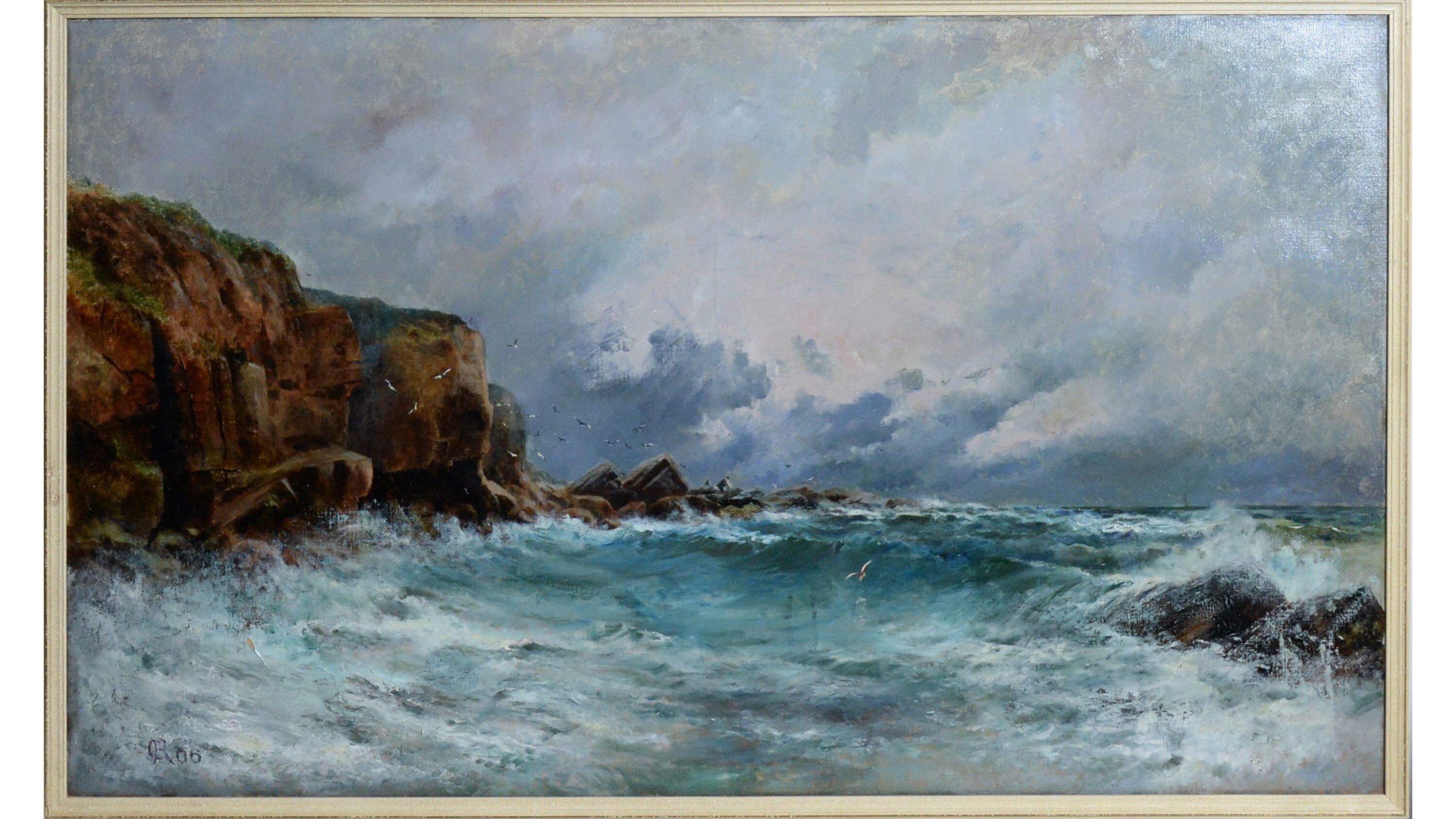 Charles Rutherford | Crashing Waves and Rocks (19th Century 20th ...