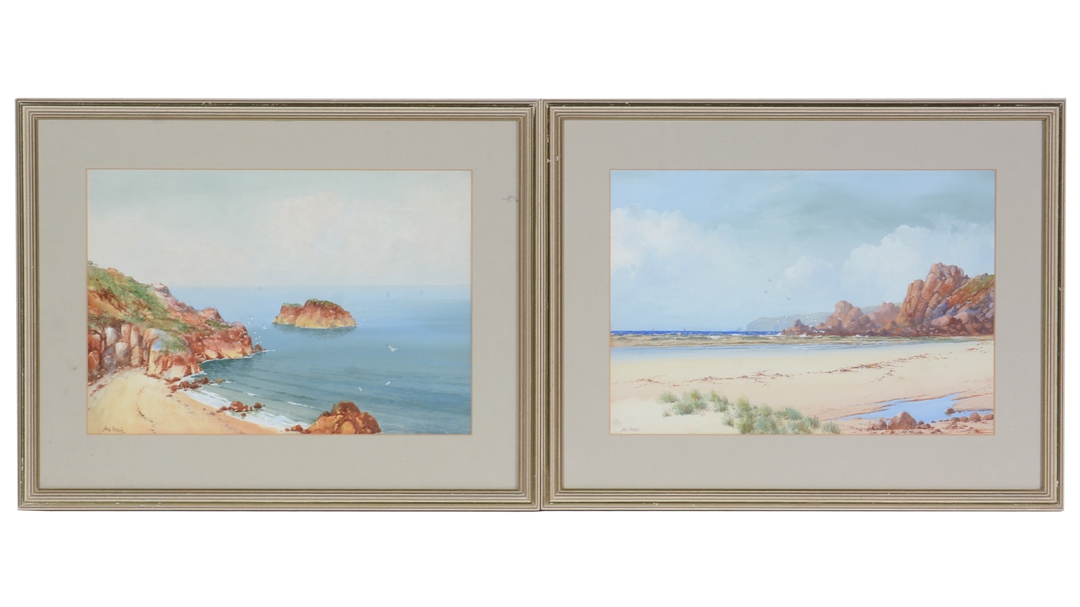 James Greig | A pair of luminous seascapes | MutualArt