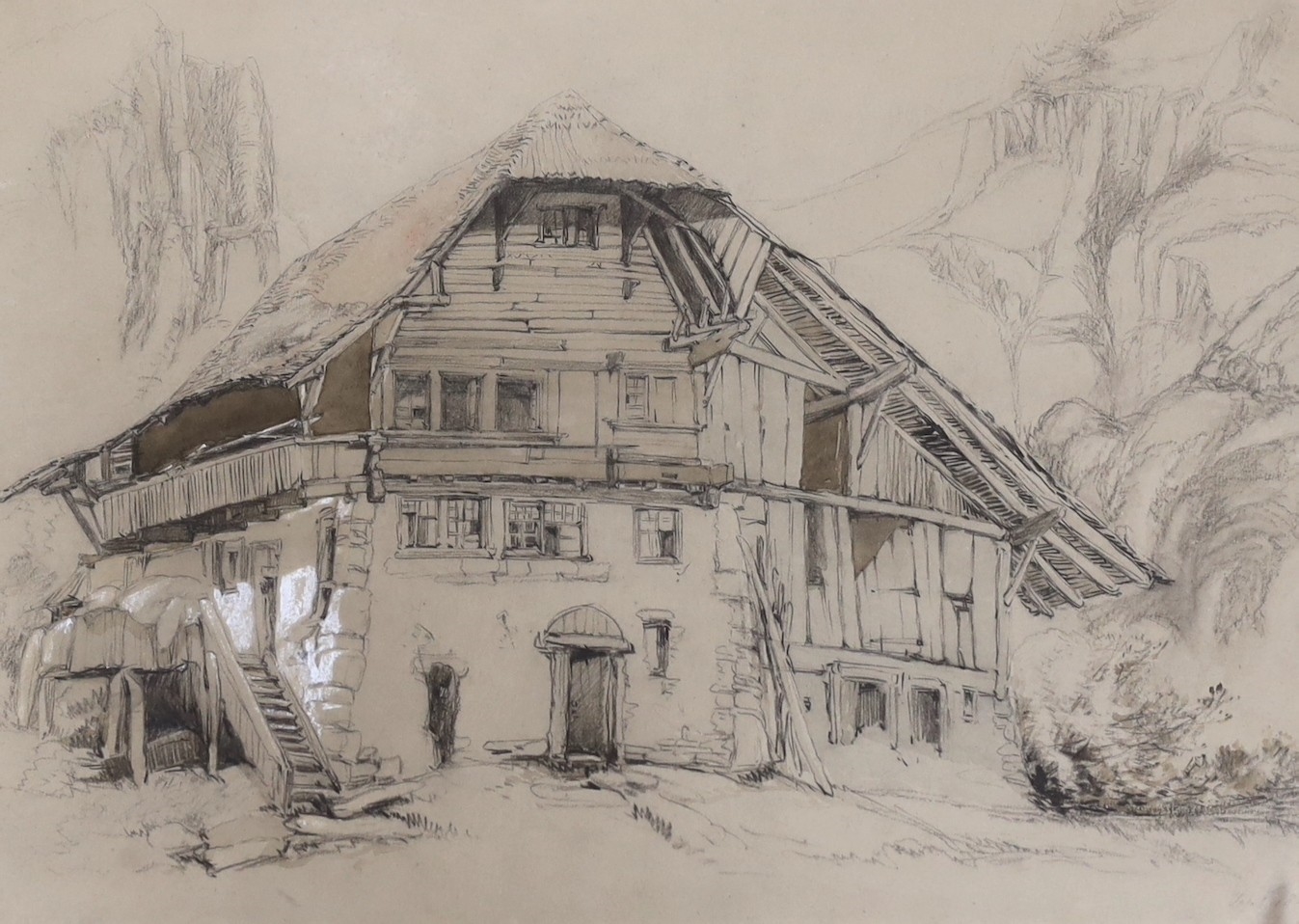 James Duffield Harding | Study of a Swiss cottage (1845) | MutualArt