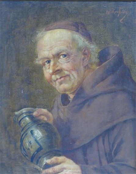 Georg Roessler | Mönch mit Weinkrug | MutualArt