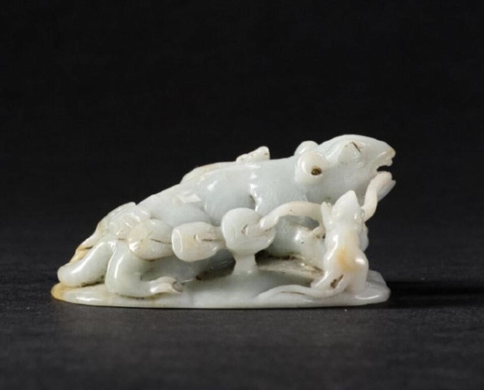 Chinese School, 20th Century | JADEITE RAT FAMILY CARVING (Mid 20th ...
