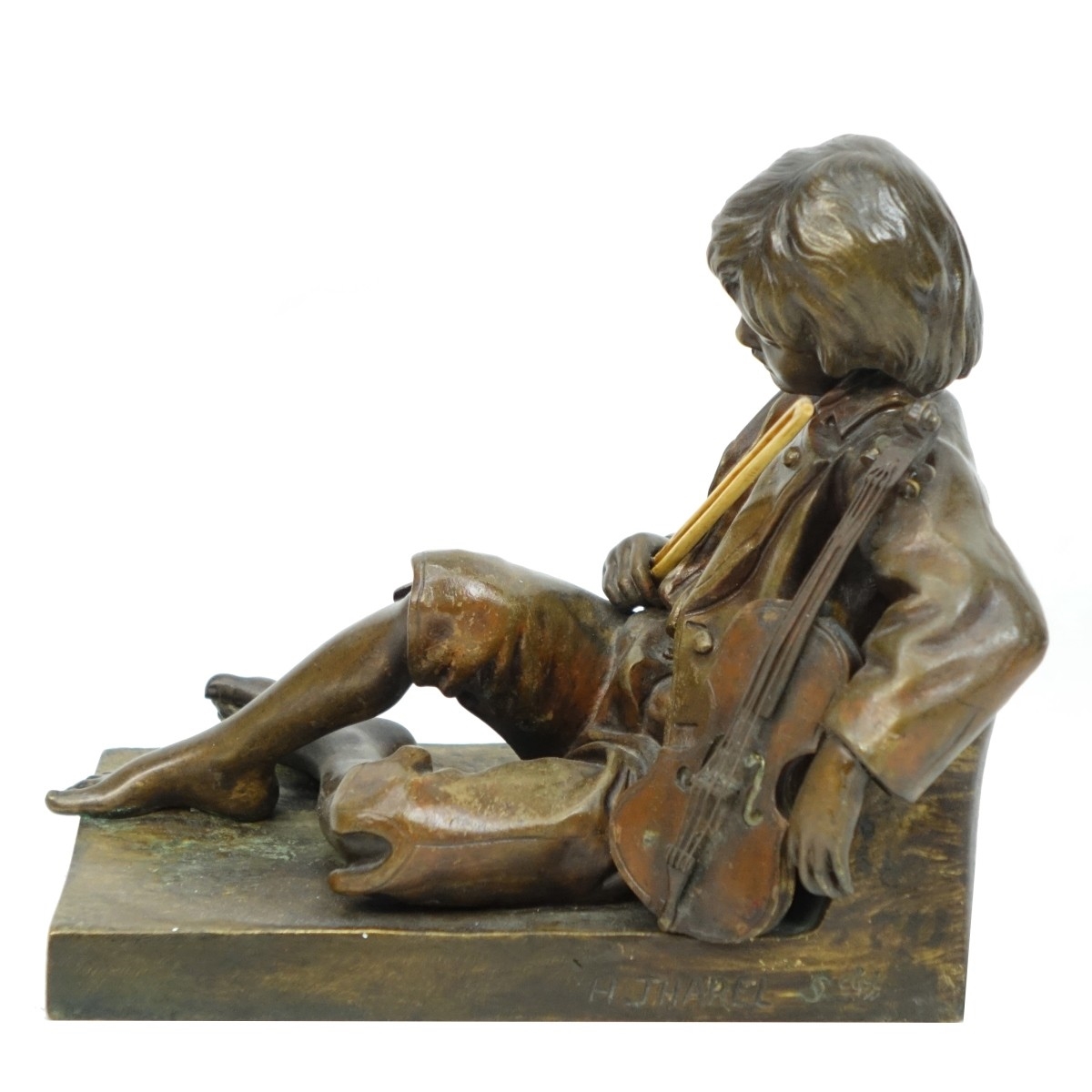 Léon Tharel | Idle Fiddler with Carved Bow | MutualArt