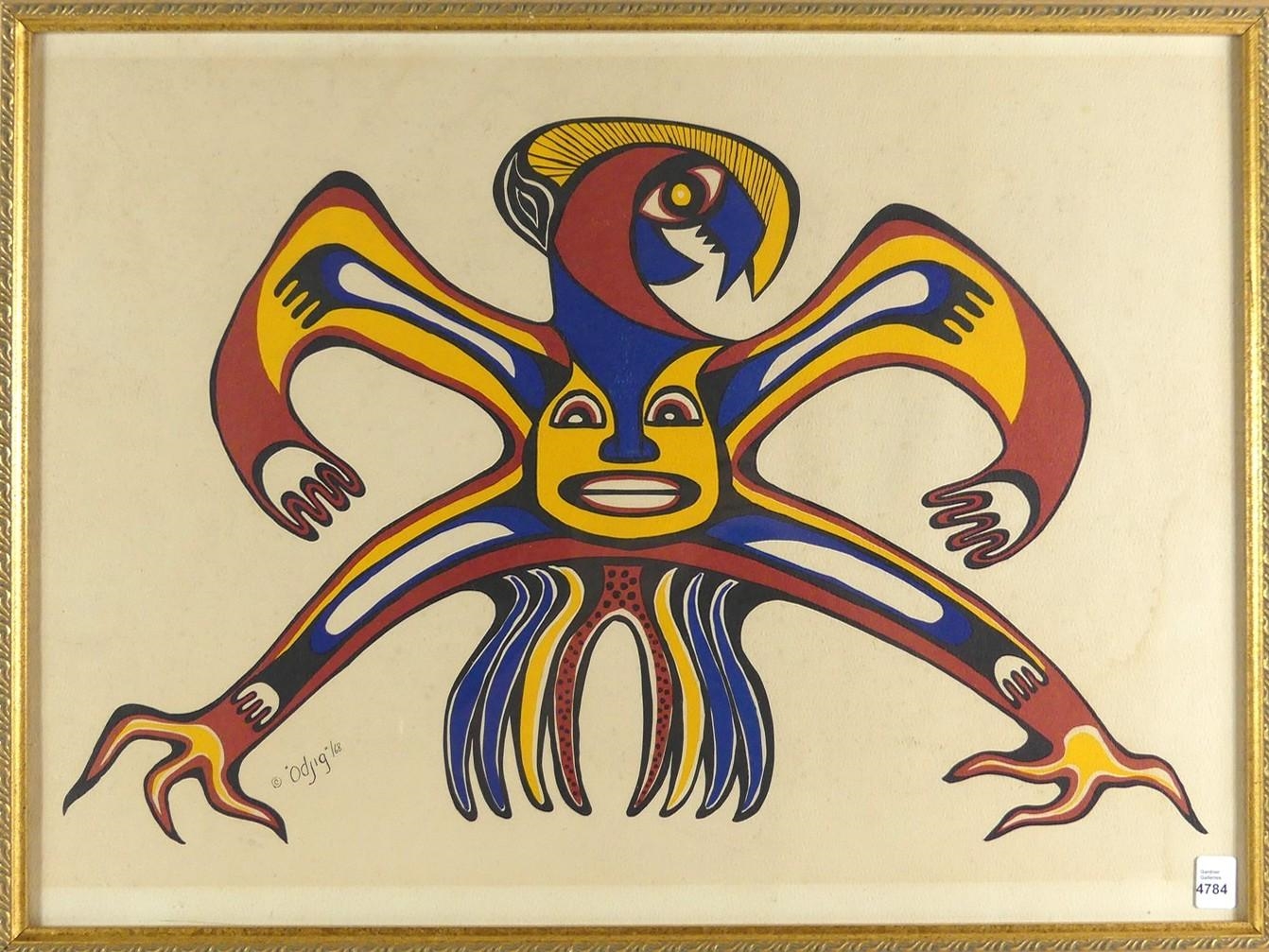 Daphne Odjig | Spirit of the Mighty Thunderbird | MutualArt