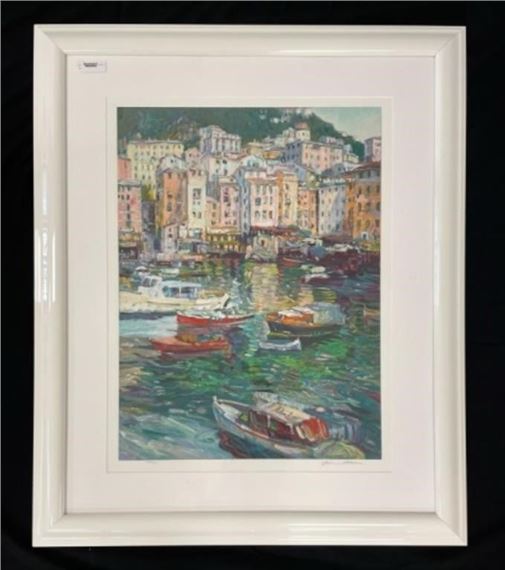 Henri Plisson | Italian harbor scene | MutualArt