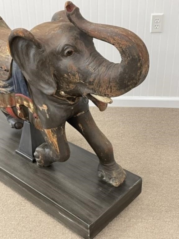 Charles Looff | Rare Wooden Carved Carousel Elephant (Circa 1900 ...