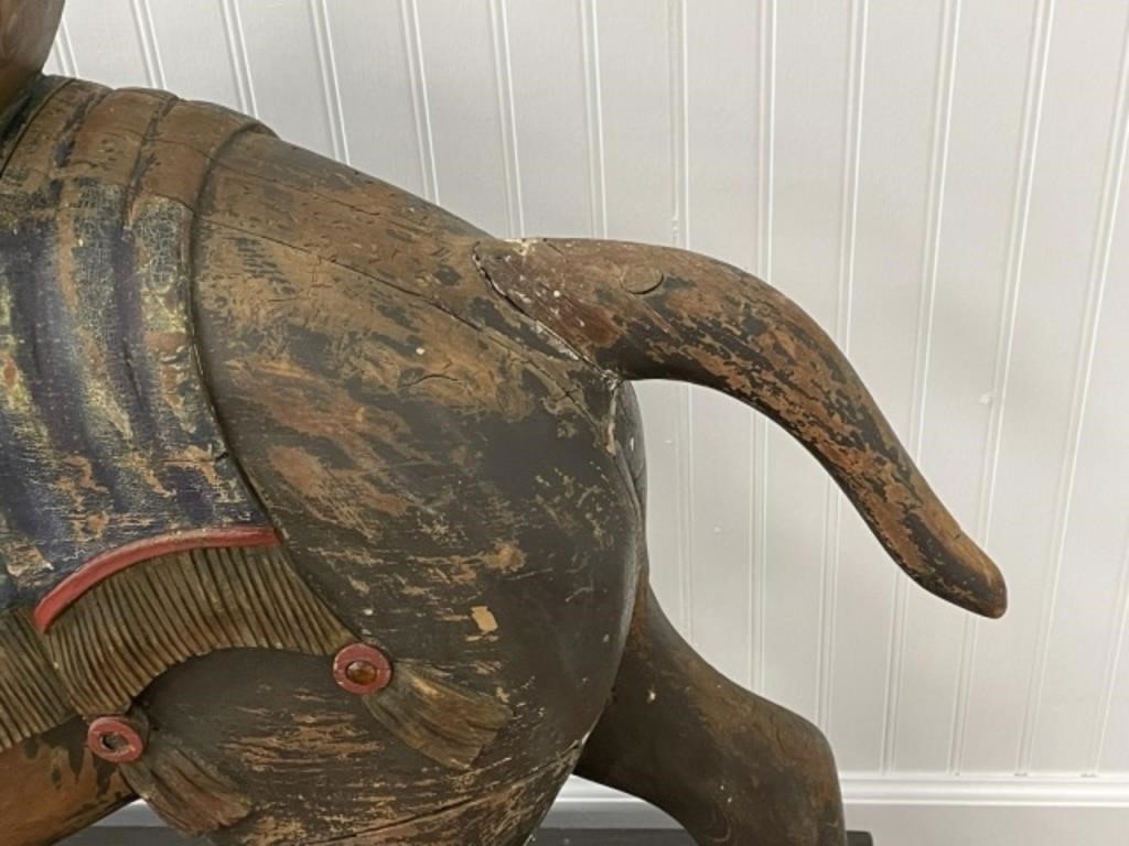 Charles Looff | Rare Wooden Carved Carousel Elephant (Circa 1900 ...